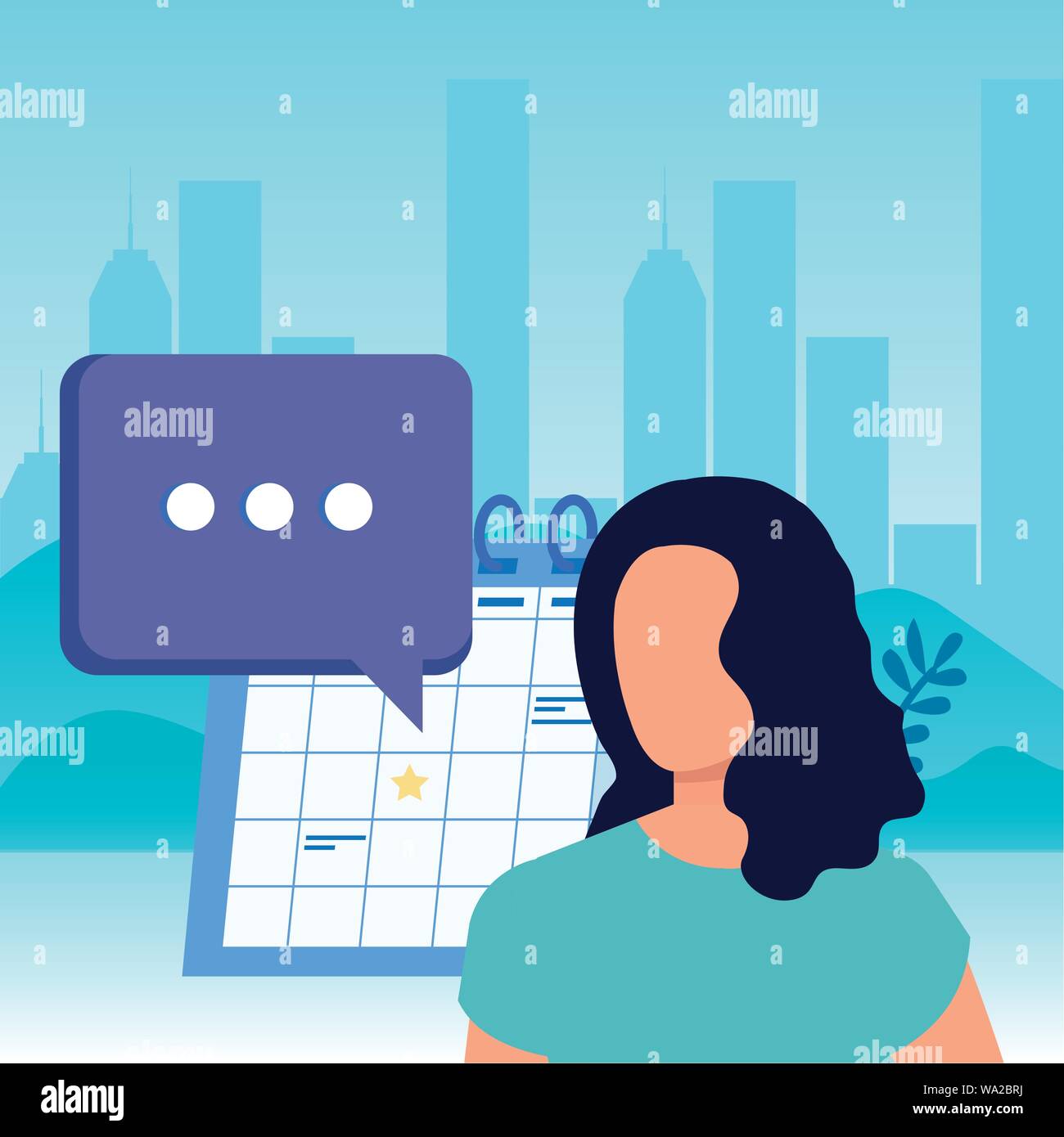 young woman with calendar character Stock Vector Image & Art - Alamy