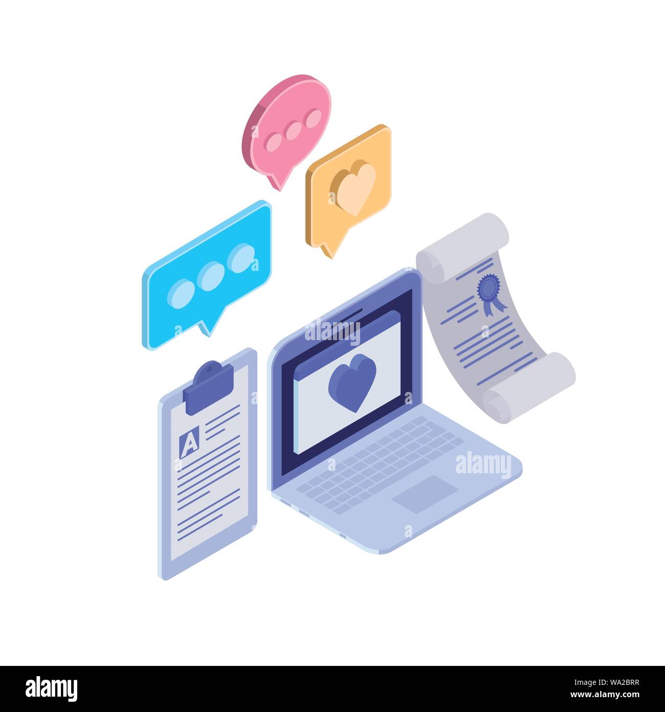 set of icons with laptop on white background Stock Vector Image & Art ...