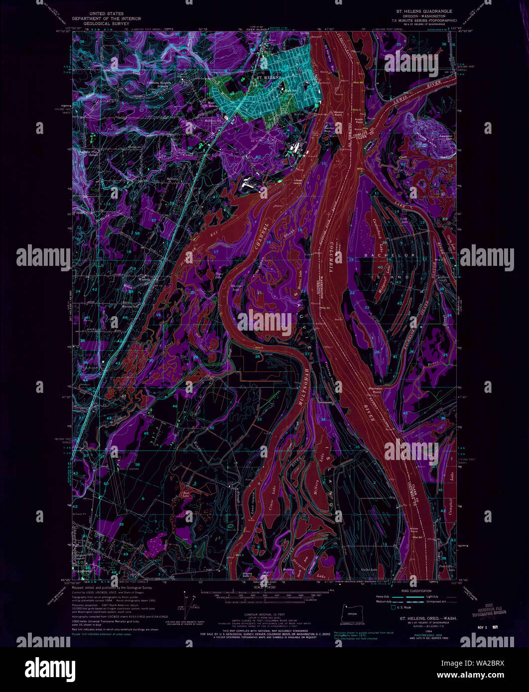 Map Of St Helens High Resolution Stock Photography and Images - Alamy