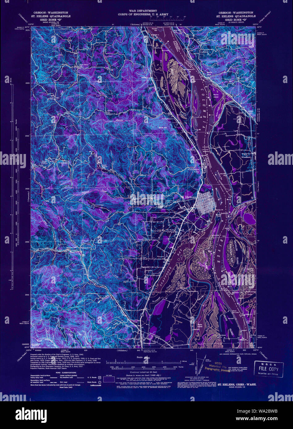 Map of st helens oregon hi-res stock photography and images - Alamy