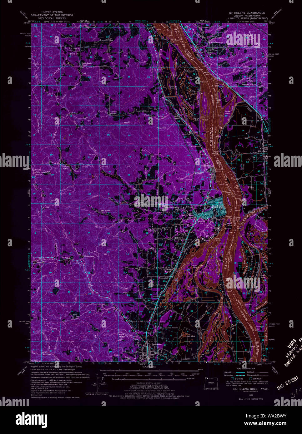 Map Of St Helens High Resolution Stock Photography and Images - Alamy