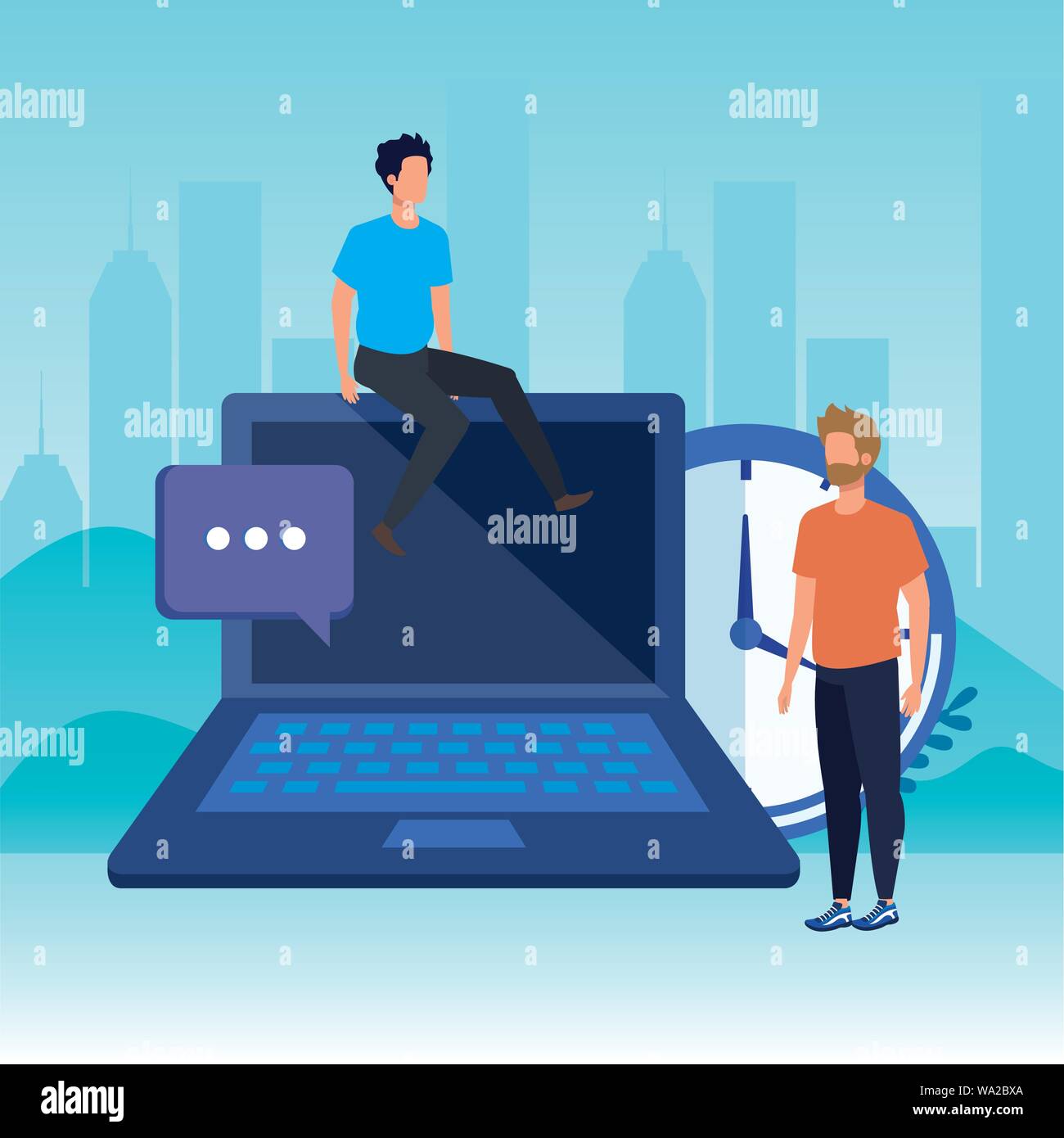 Laptop computer portable speech Stock Vector Images - Alamy