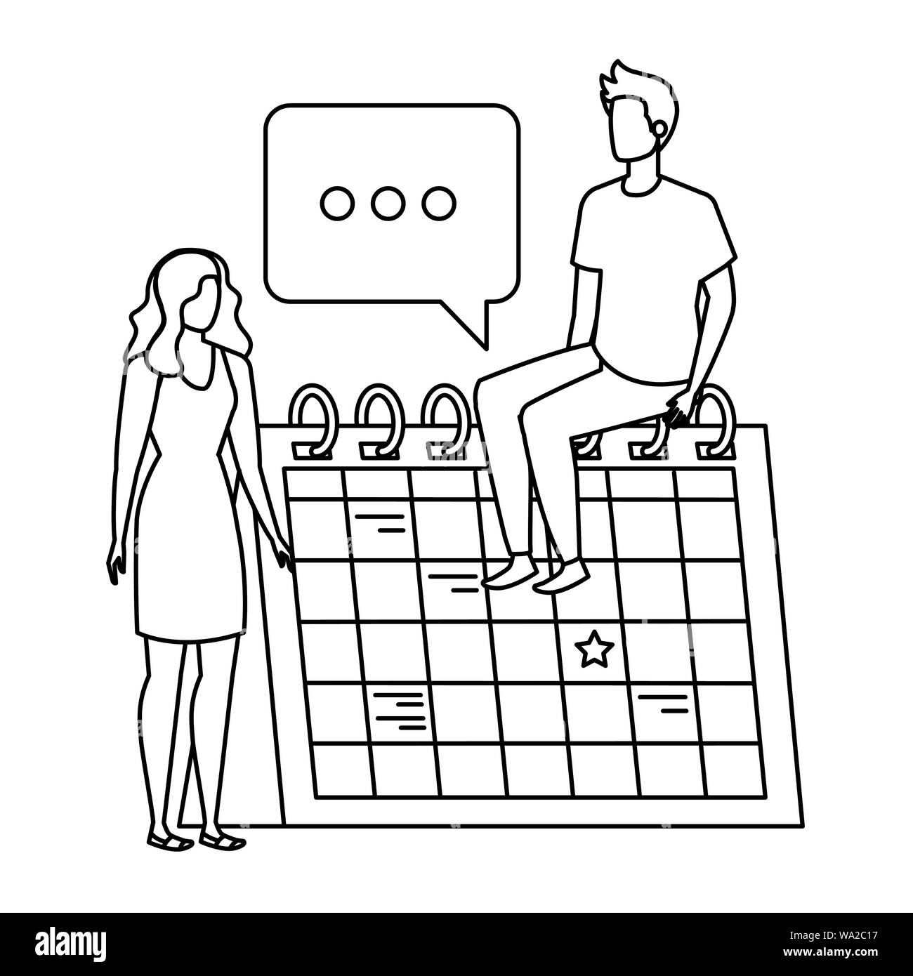 group of people with calendar characters Stock Vector Image & Art - Alamy