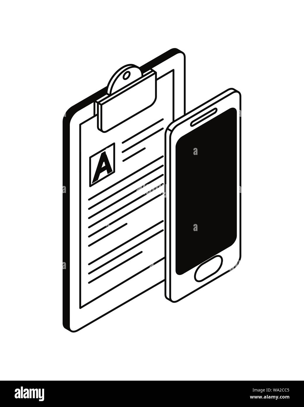 smartphone screen with sheets of paper Stock Vector Image & Art - Alamy