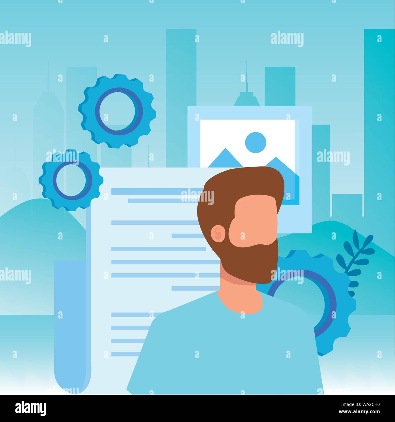 Casual young man paper Stock Vector Images - Alamy