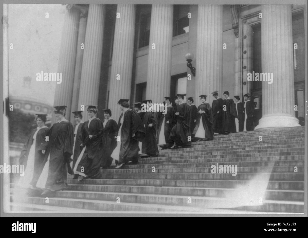 Barnard College- Commencement, June 1915- women walking down exterior ...