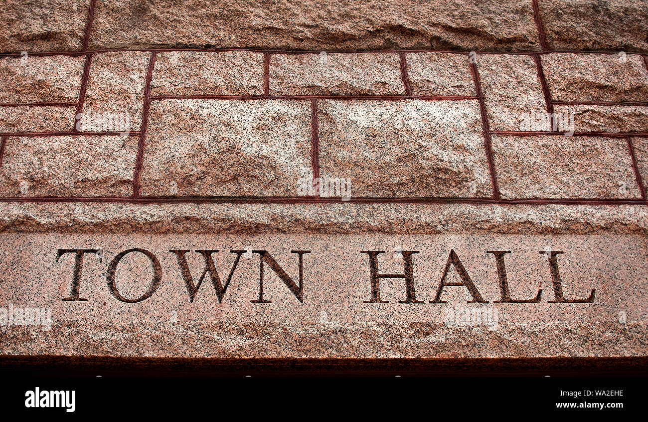 Town hall sign hi-res stock photography and images - Alamy