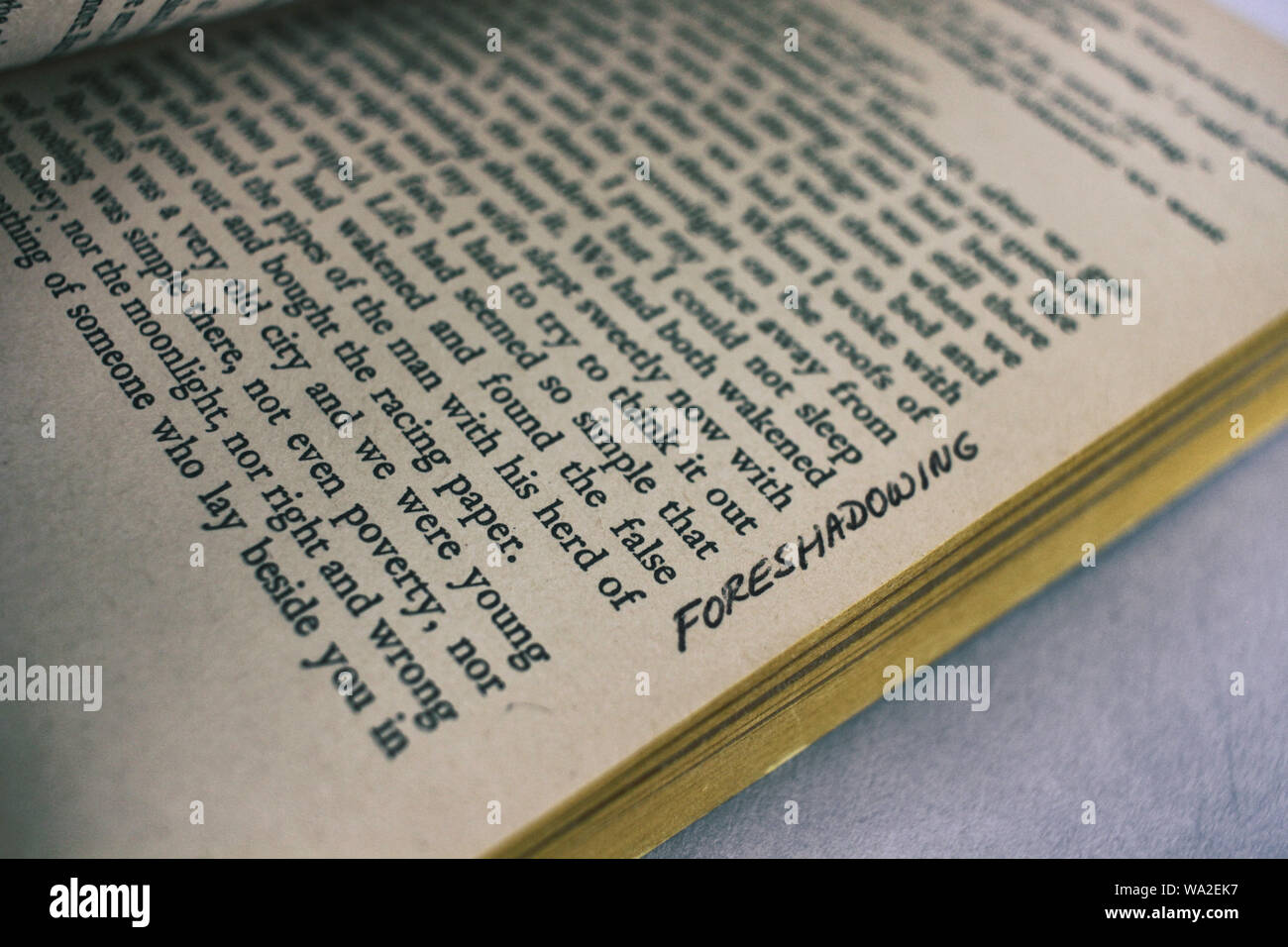 Foreshadowing Written On Book Page Stock Photo - Alamy