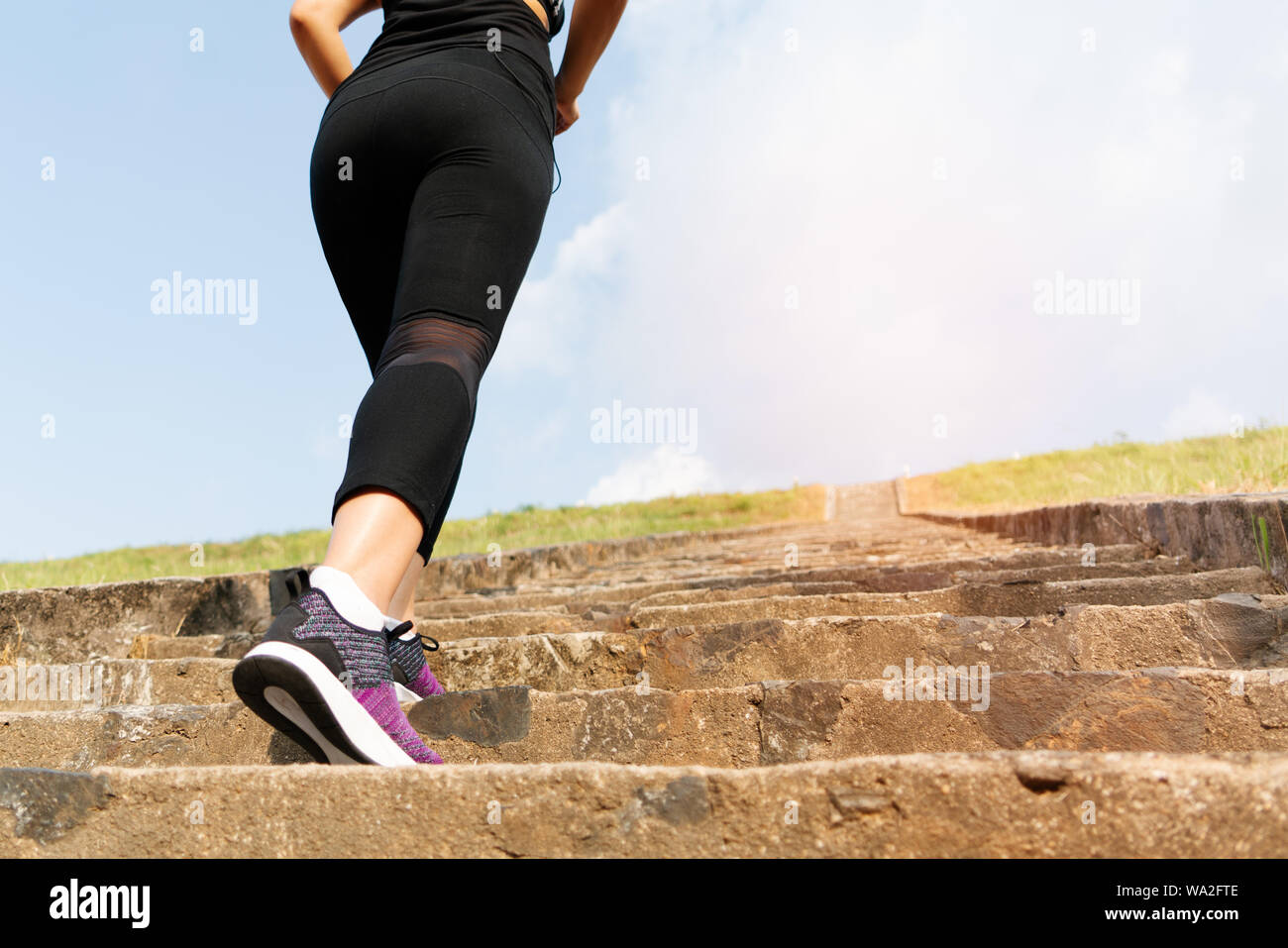 Stair step up exercise hi-res stock photography and images - Alamy