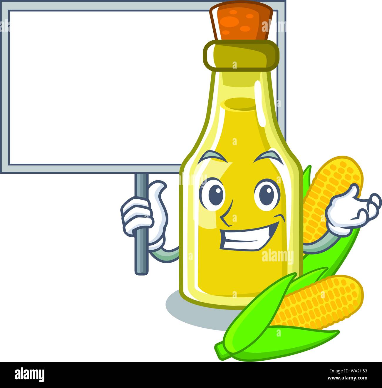Bring board corn oil in a cartoon bowl Stock Vector Image & Art - Alamy