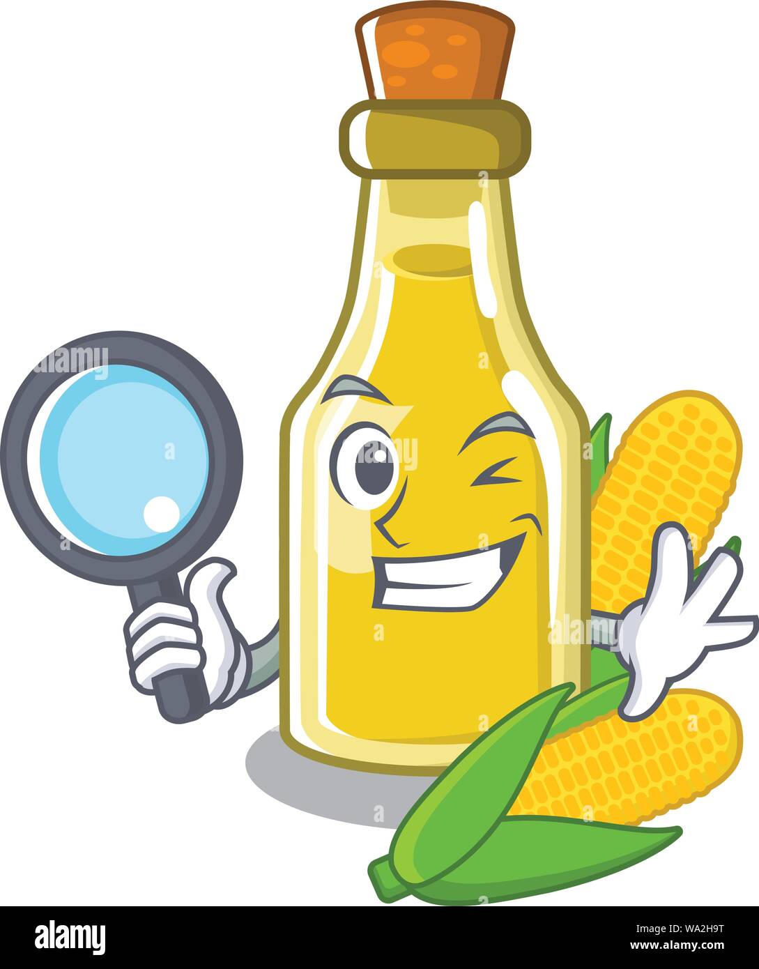Detective corn oil put into cartoon bottle Stock Vector Image & Art - Alamy