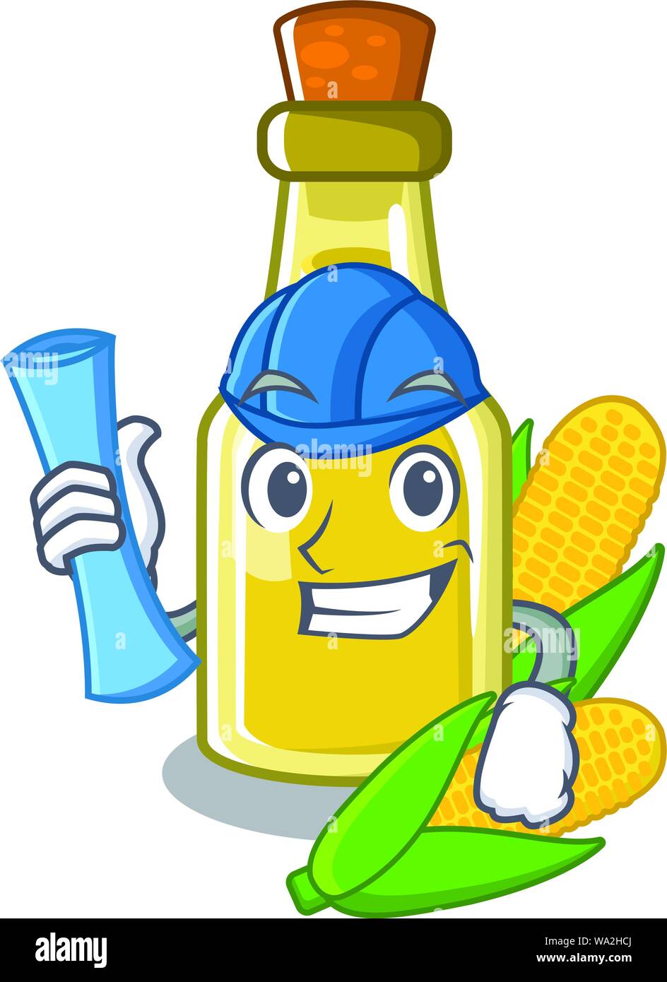 Architect corn oil put into cartoon bottle Stock Vector Image & Art - Alamy