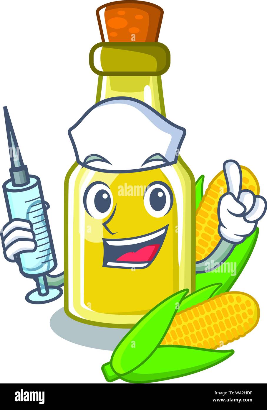 Nurse corn oil put into cartoon bottle Stock Vector Image & Art - Alamy
