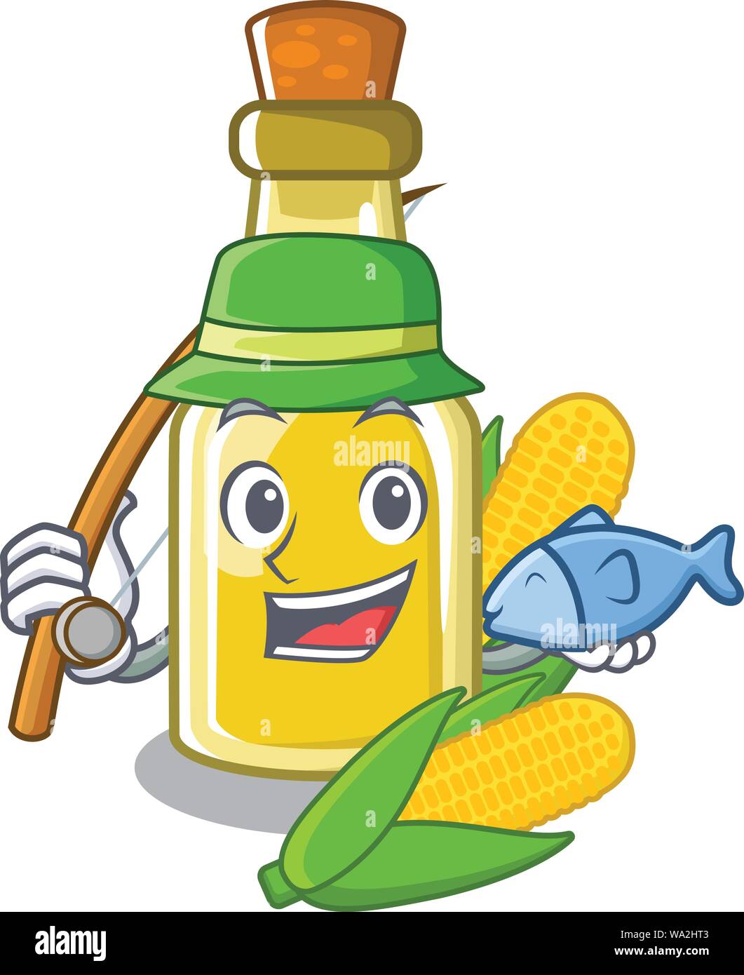 Fishing corn oil isolated in the mascot Stock Vector Image & Art - Alamy
