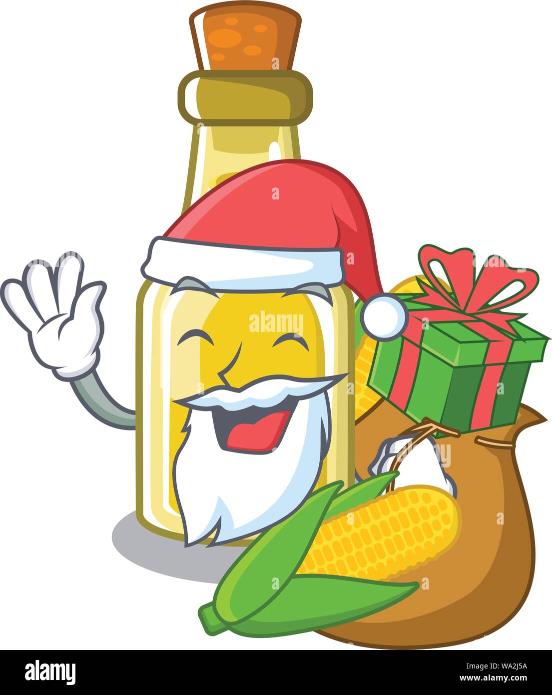 Santa with gift corn oil in the character shape Stock Vector Image ...