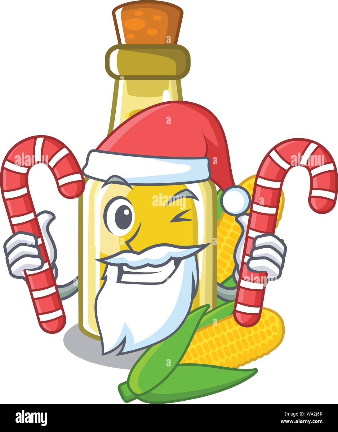 Santa with candy corn oil in the character shape Stock Vector Image ...