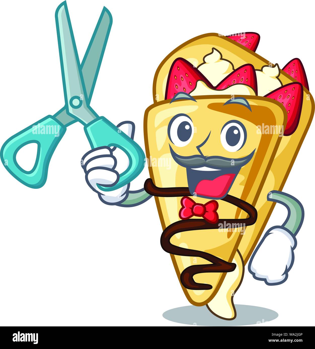 Barber cartoon crepe cooked in frying pan Stock Vector Image & Art - Alamy