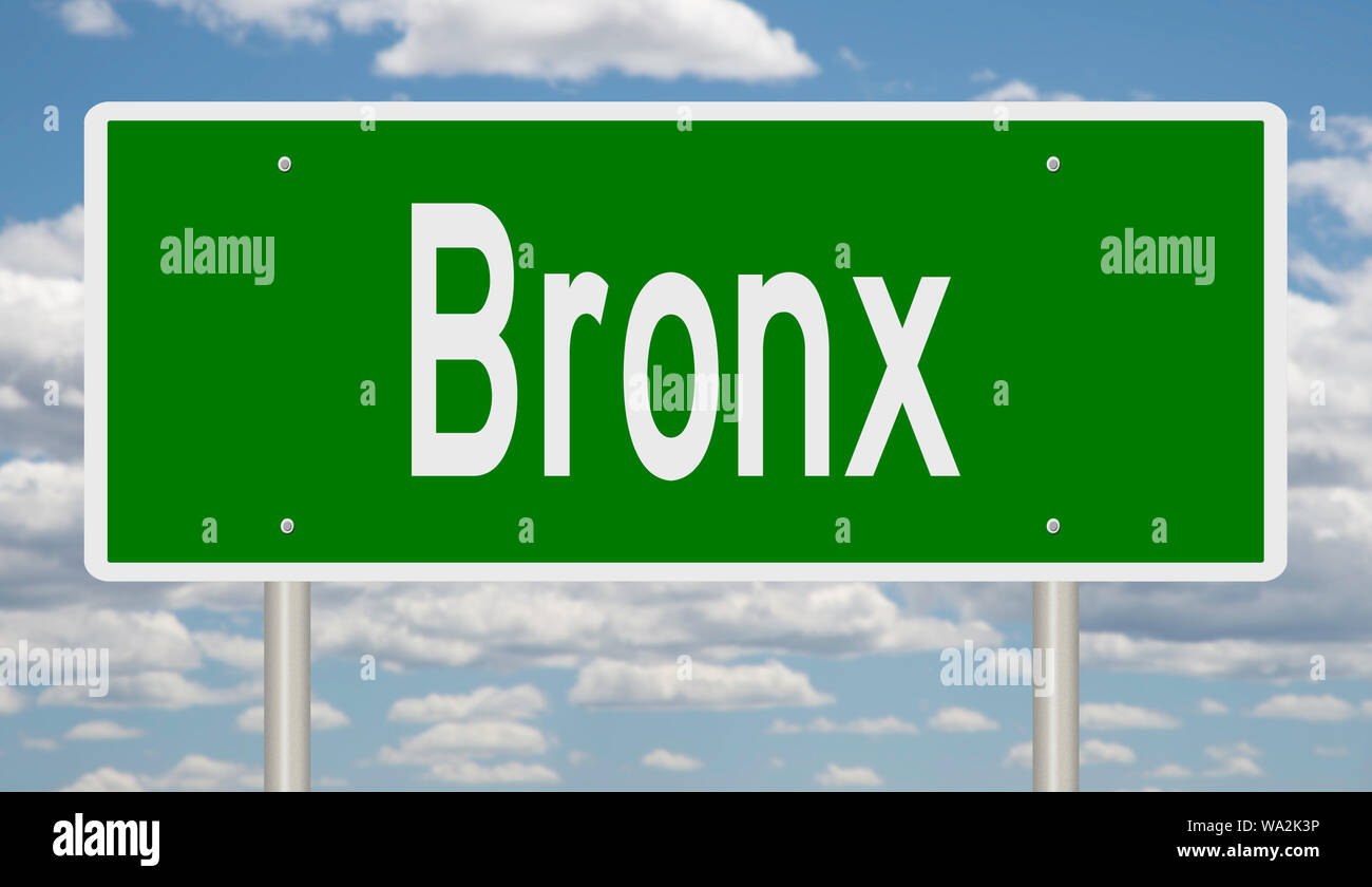 Rendering of a green highway sign for Bronx Stock Photo - Alamy