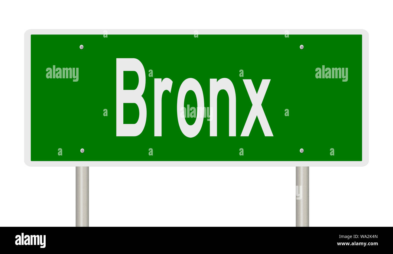 Rendering of a green highway sign for Bronx Stock Photo - Alamy