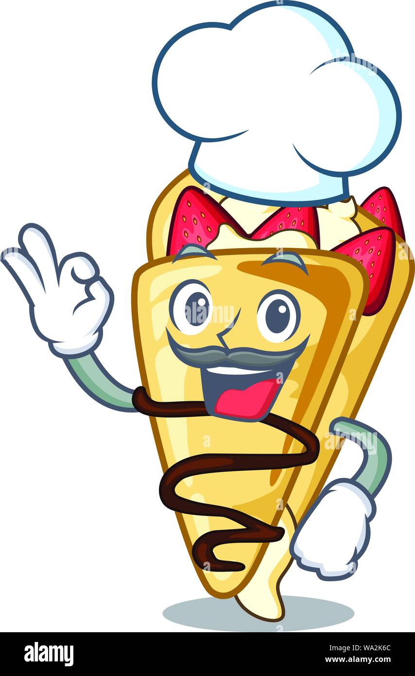 Chef crepe with in the cartoon shape Stock Vector Image & Art - Alamy