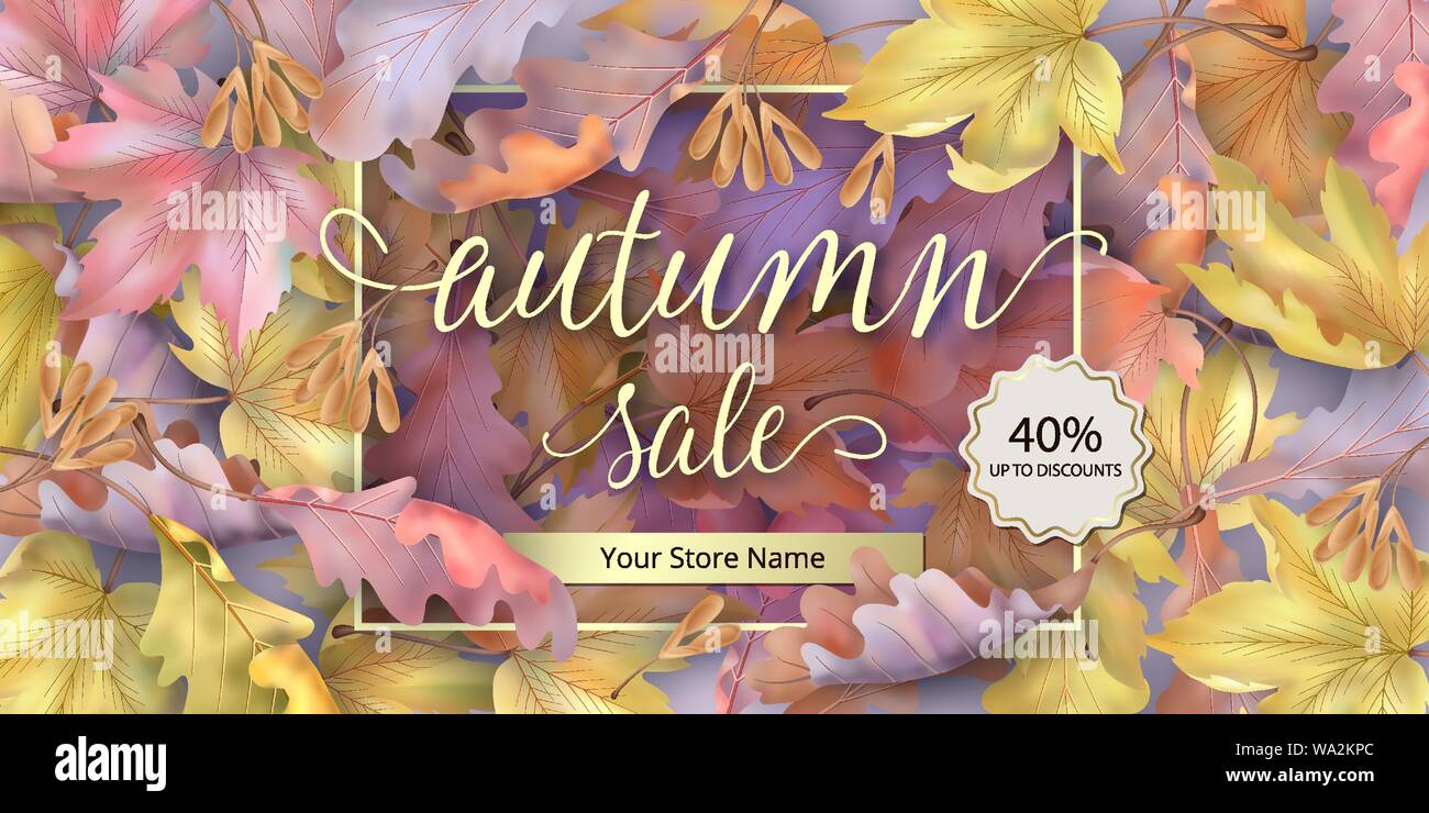 Fall background fallen leaves Stock Vector Images - Alamy