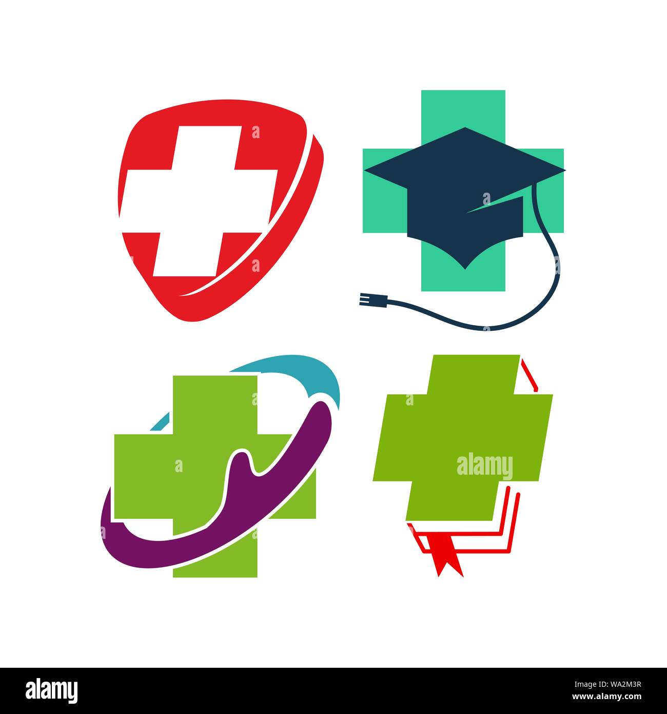 Cross Health Care Medical Logo Icon Symbol Emblem Stock Vector Image ...