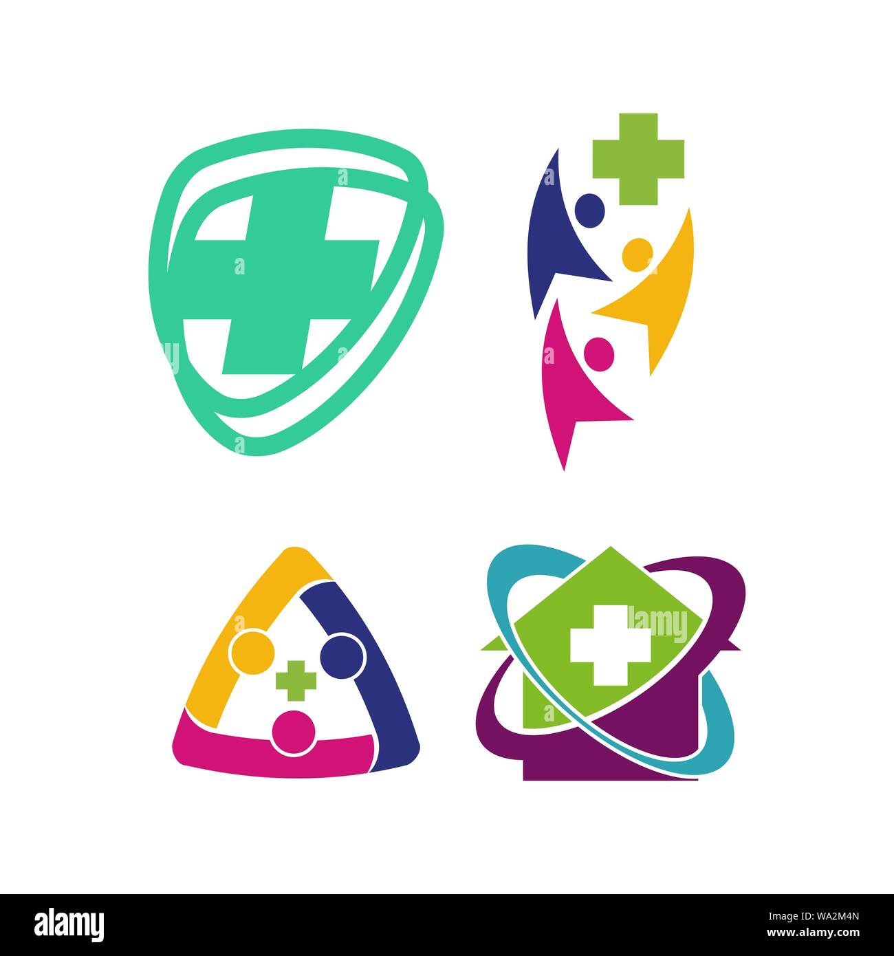 Cross Health Care Medical Logo Icon Symbol Emblem Stock Vector Image ...
