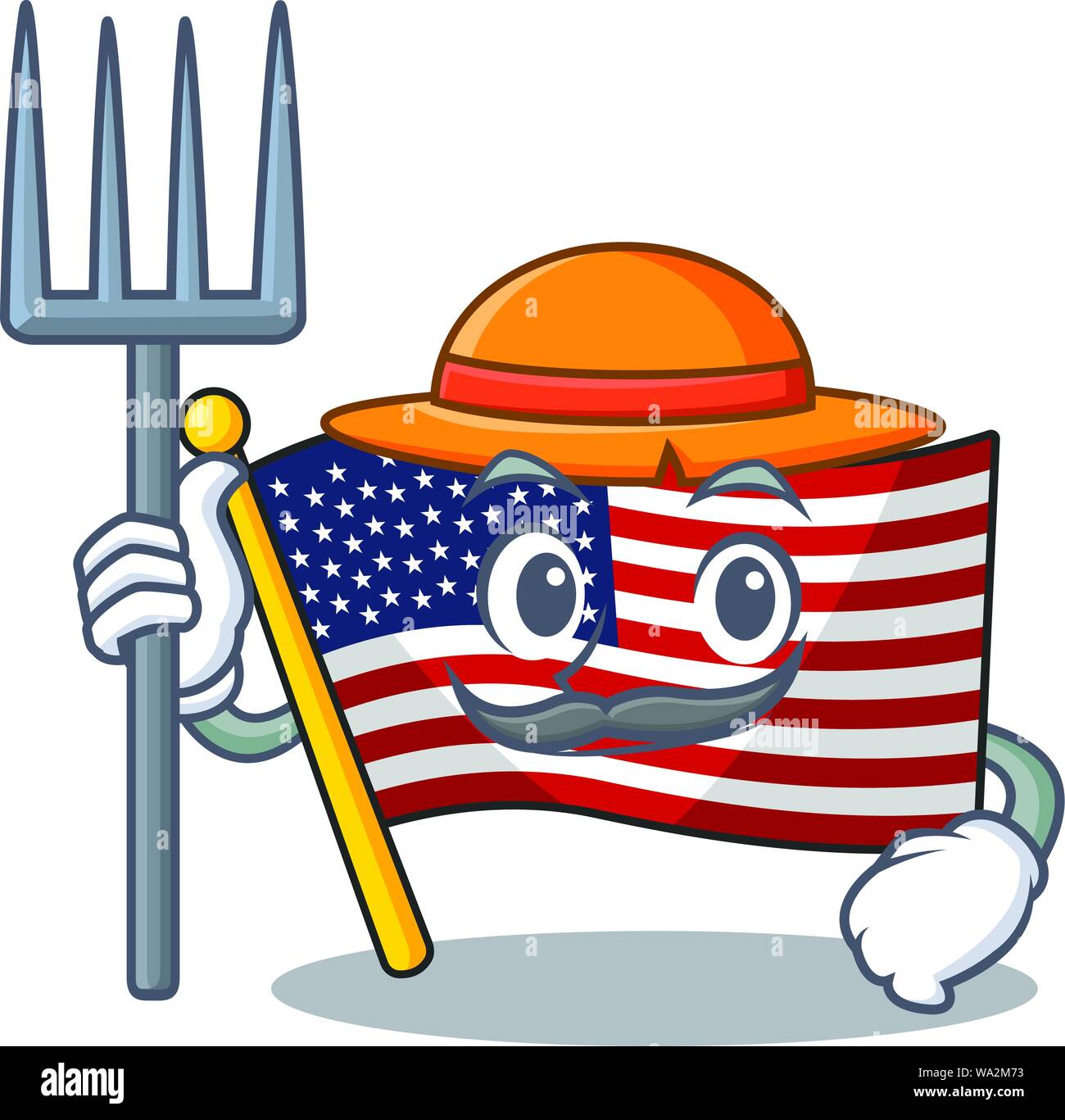 Farmer flag america isolated in the cartoon Stock Vector Image & Art ...