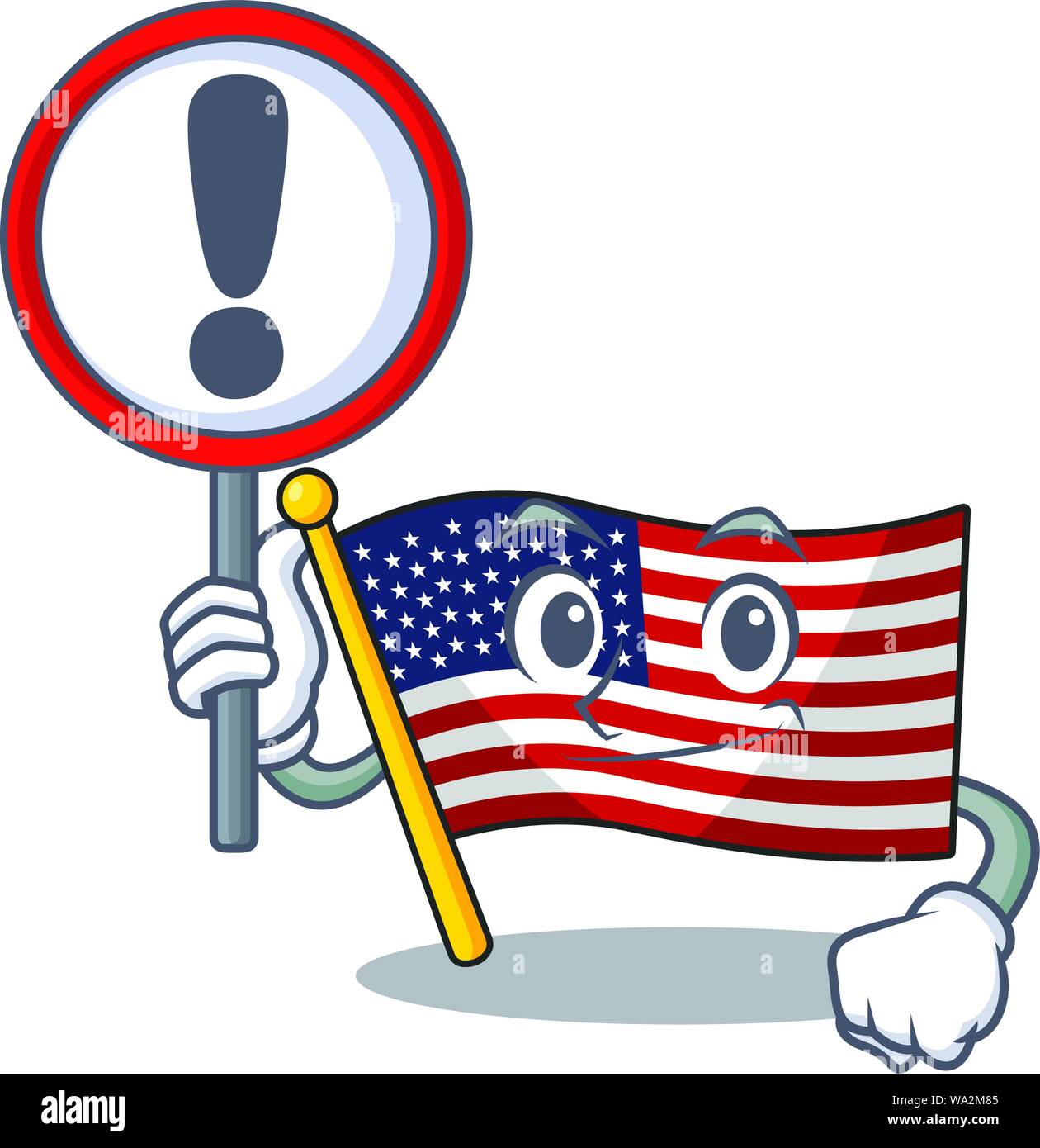 With sign flag america isolated in the cartoon Stock Vector Image & Art ...
