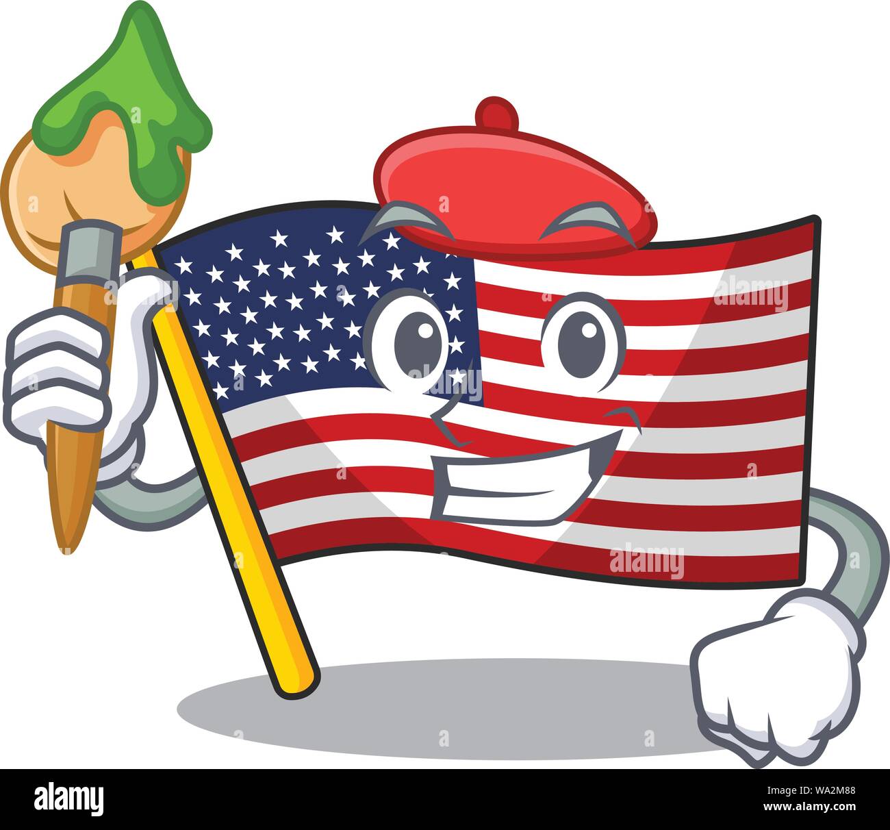 Artist flag america isolated in the cartoon Stock Vector Image & Art ...