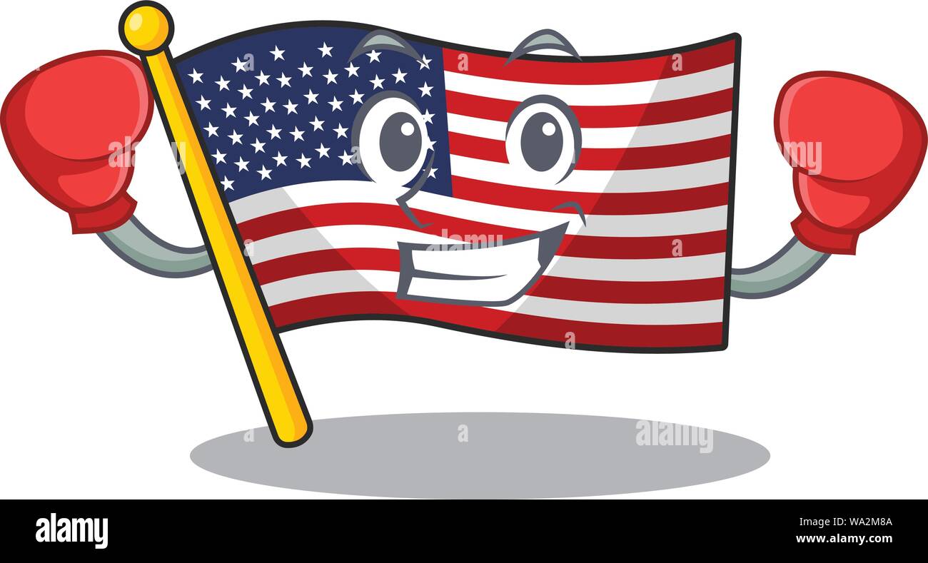 Boxing flag america isolated in the cartoon Stock Vector Image & Art ...