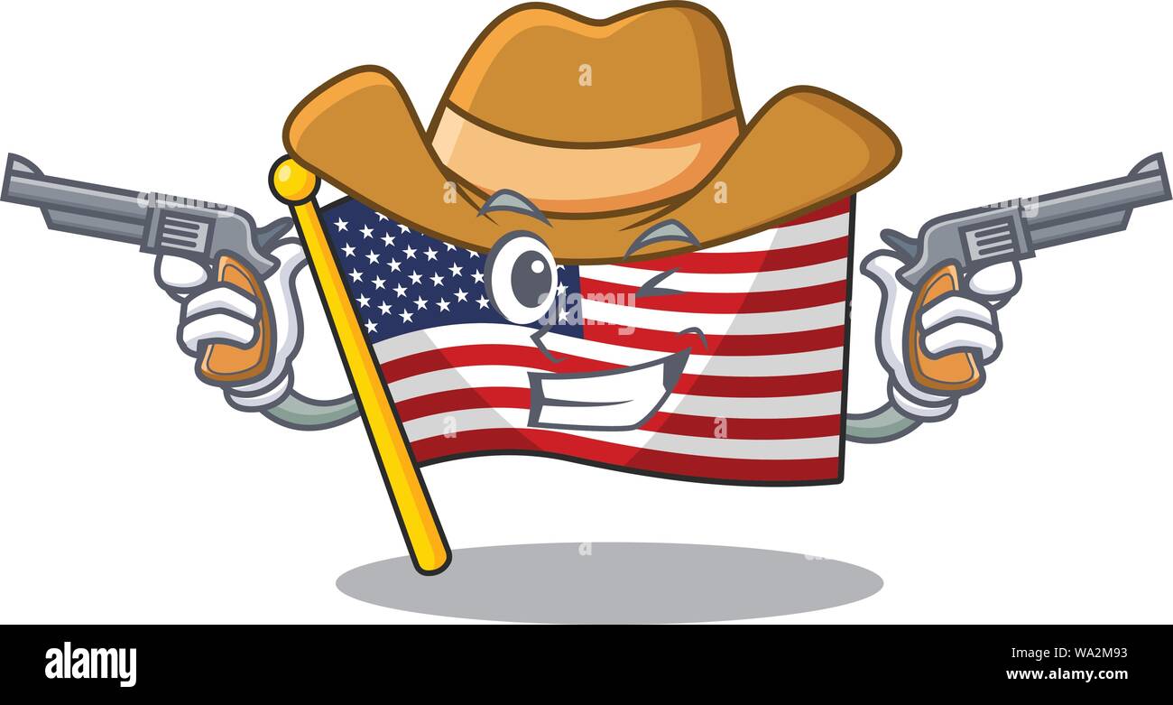Cowboy flag america isolated in the cartoon Stock Vector Image & Art ...