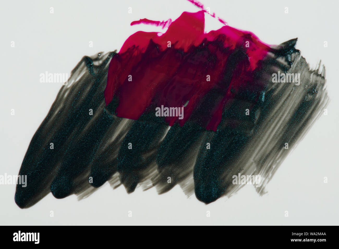 Mix of green and red paint spot isolated on white background Stock ...