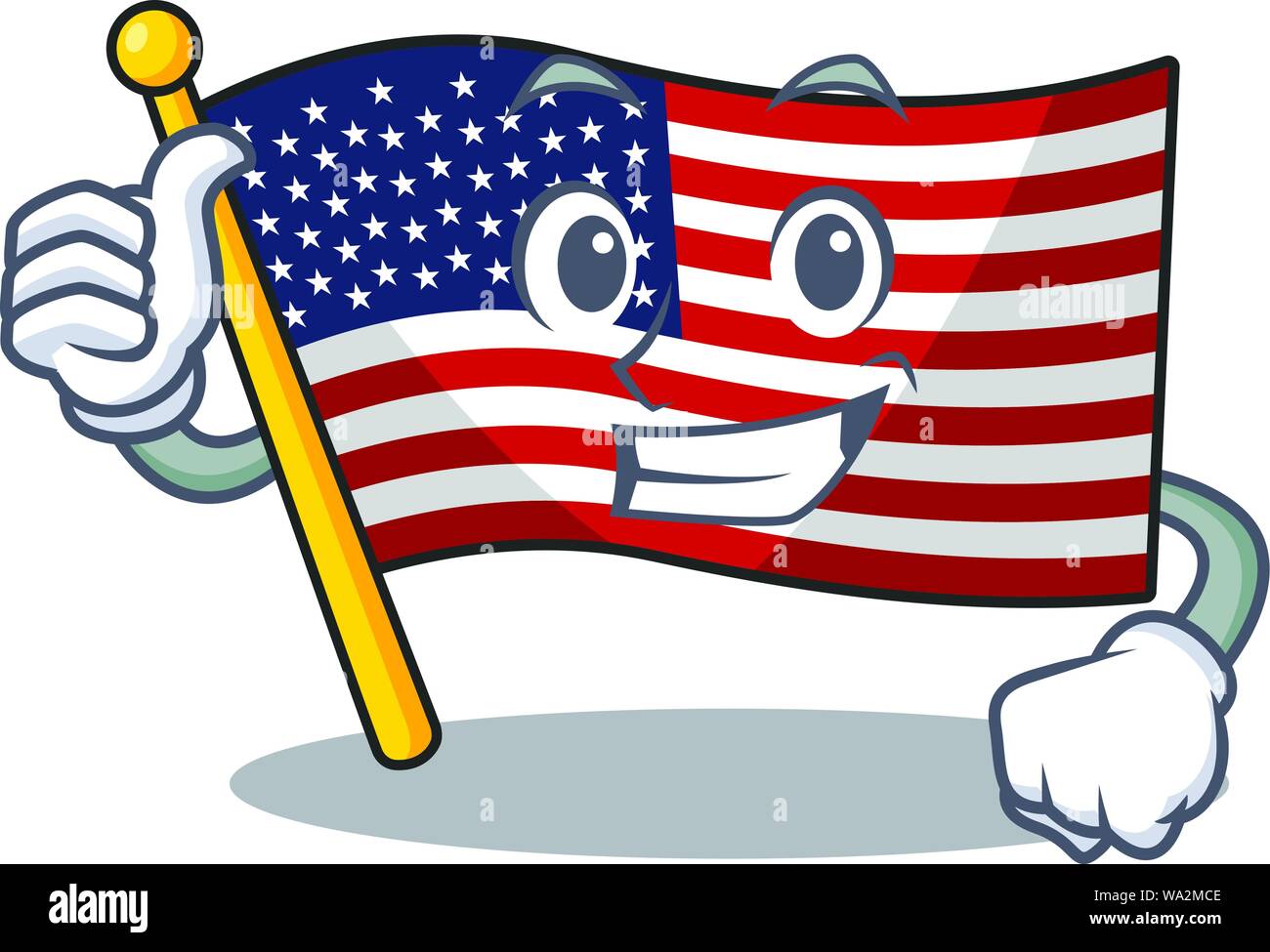 Thumbs up flag america with the mascot shape Stock Vector Image & Art ...