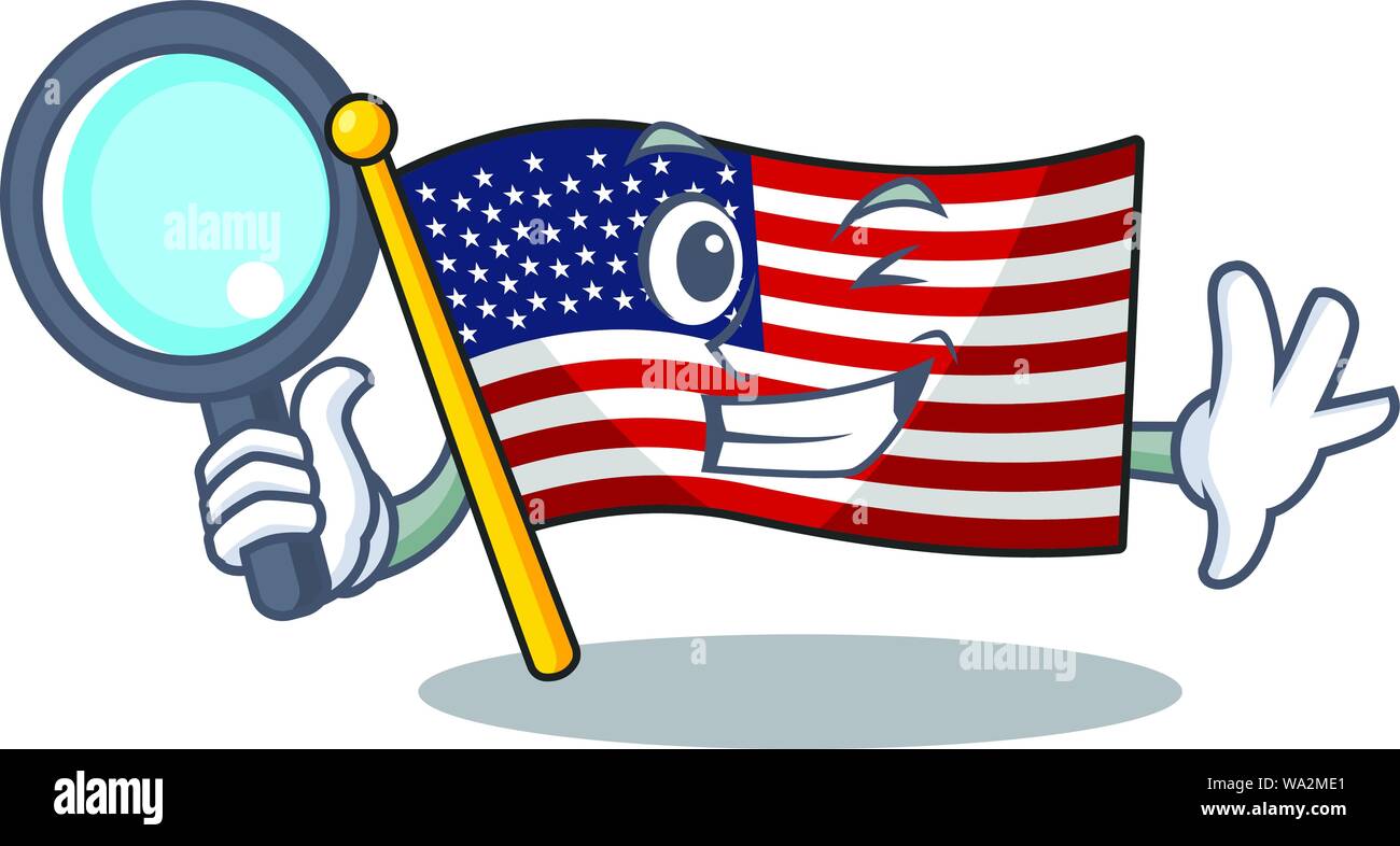 Detective flag america with the mascot shape Stock Vector Image & Art ...