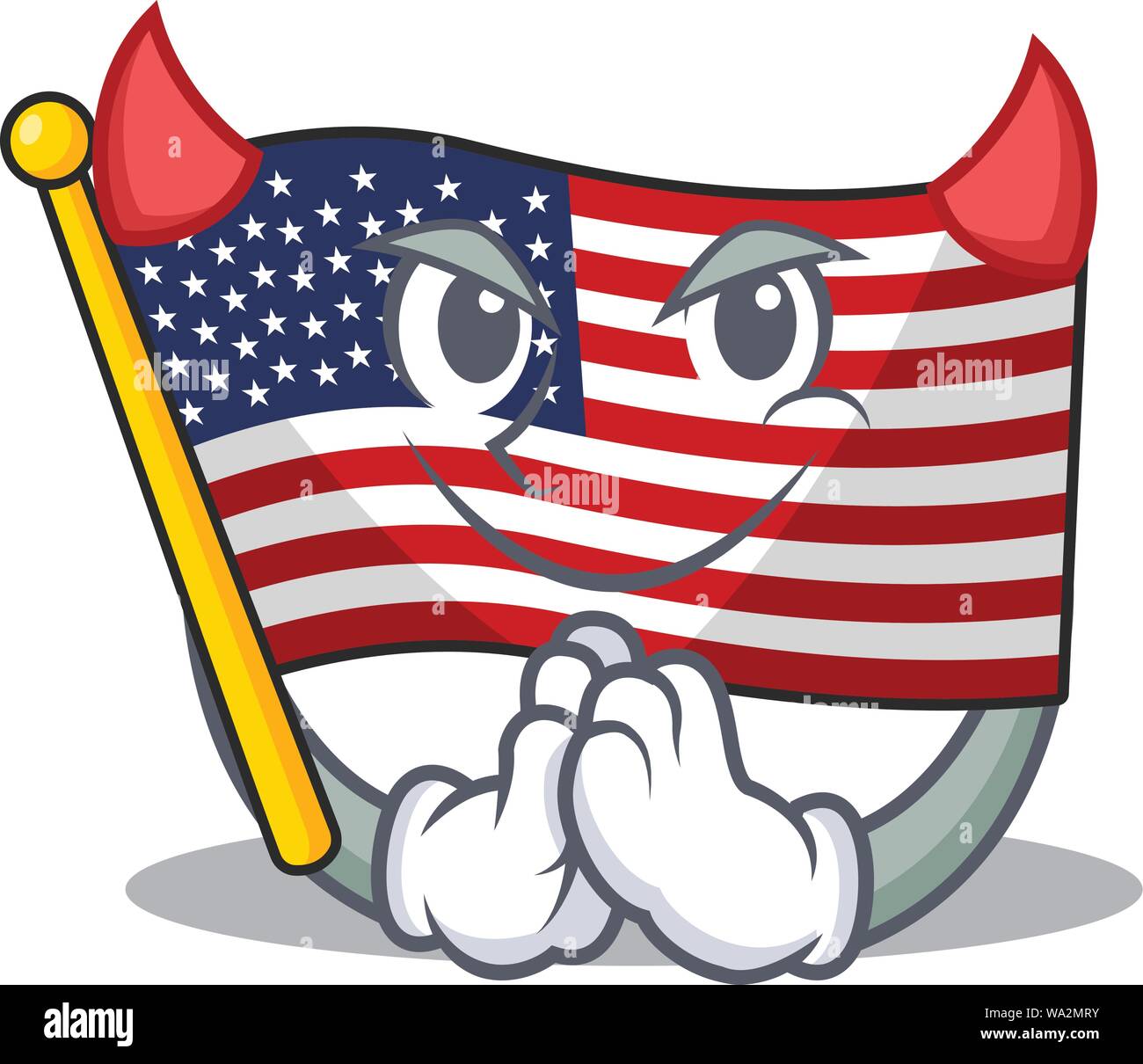 Devil america flag stored in cartoon cupboard Stock Vector Image & Art ...