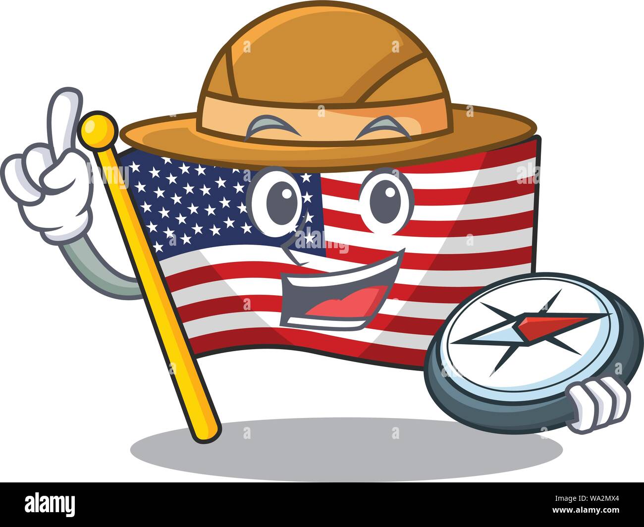 Explorer america flag stored in cartoon cupboard Stock Vector Image ...