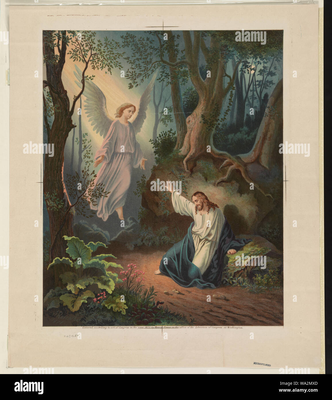 Biblical scene, Christ with angel Stock Photo - Alamy