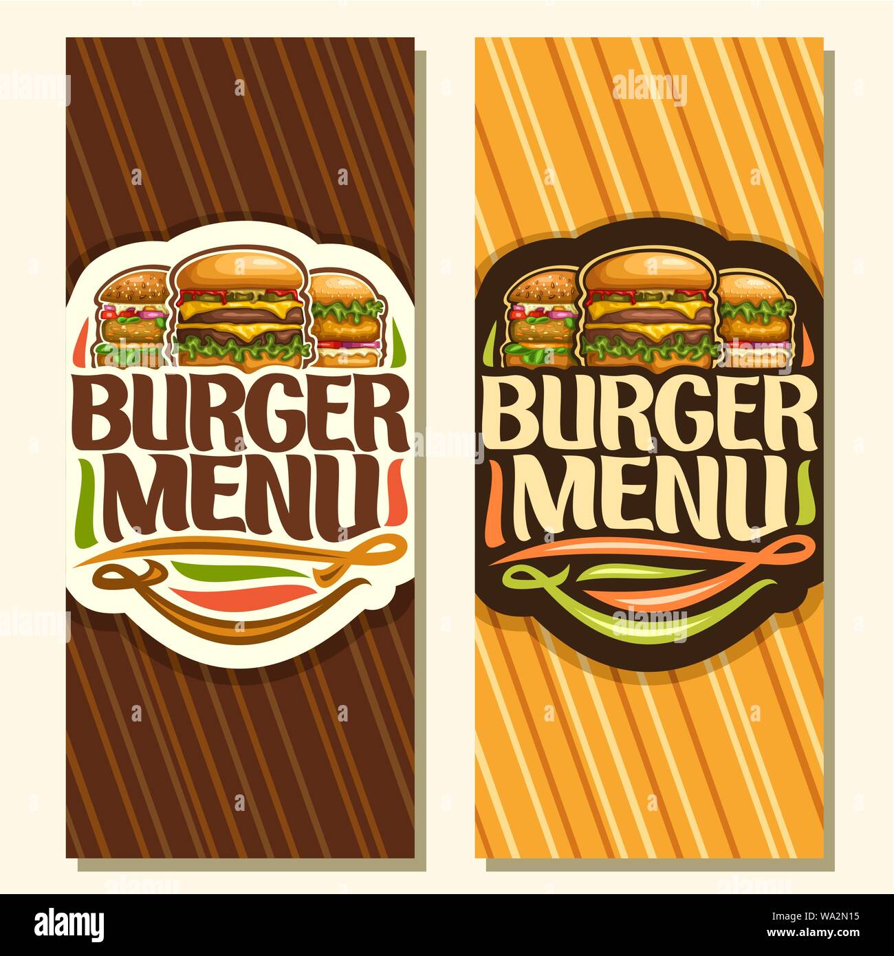 Vertical burger Stock Vector Images - Alamy