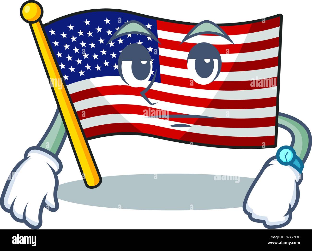 Waiting american flag folded above character tables Stock Vector Image ...