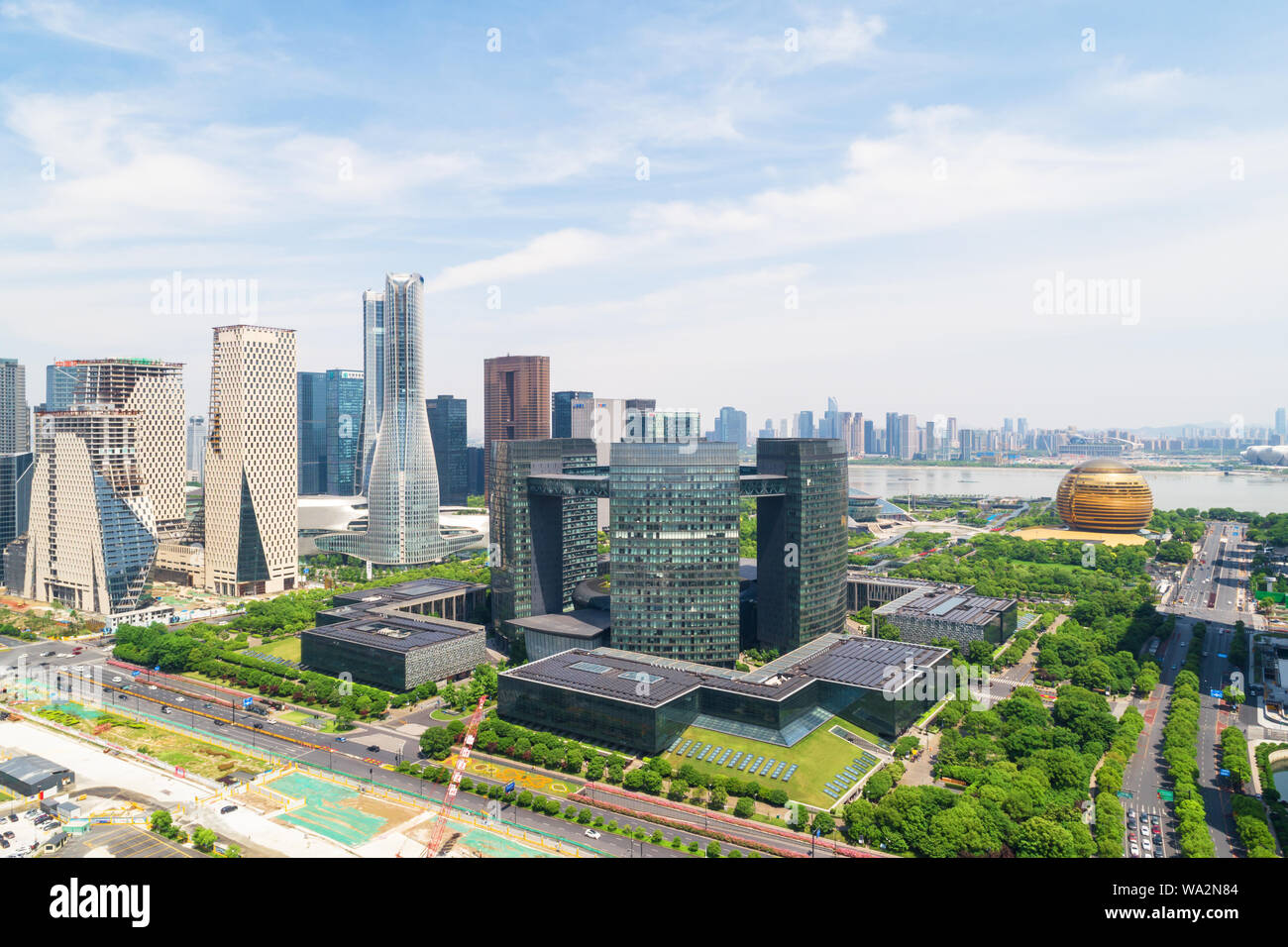 Hangzhou qianjiang new city landscape Stock Photo - Alamy