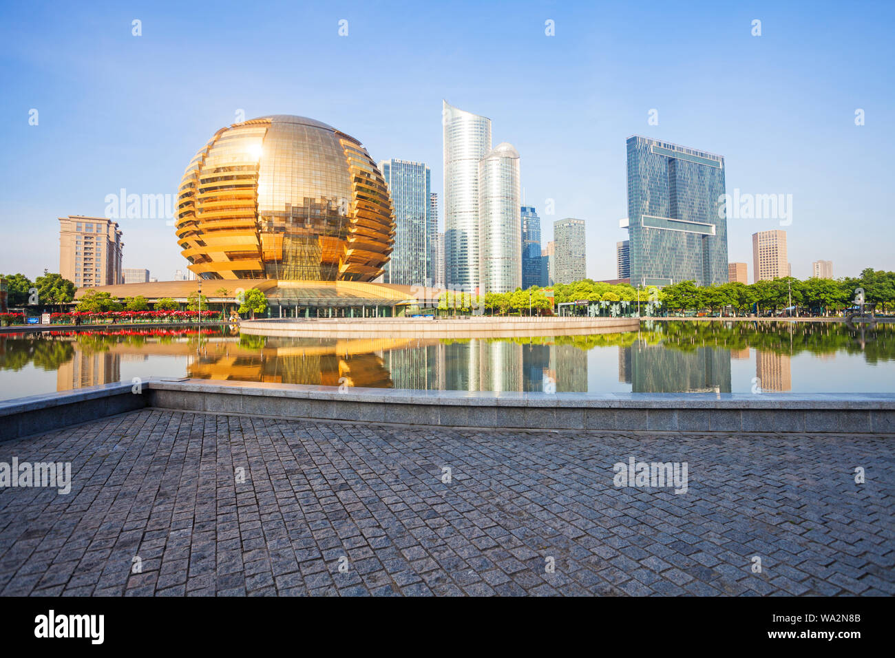 Hangzhou qianjiang new city landscape Stock Photo - Alamy