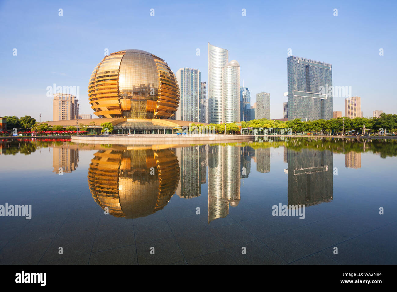 Hangzhou qianjiang new city landscape Stock Photo - Alamy