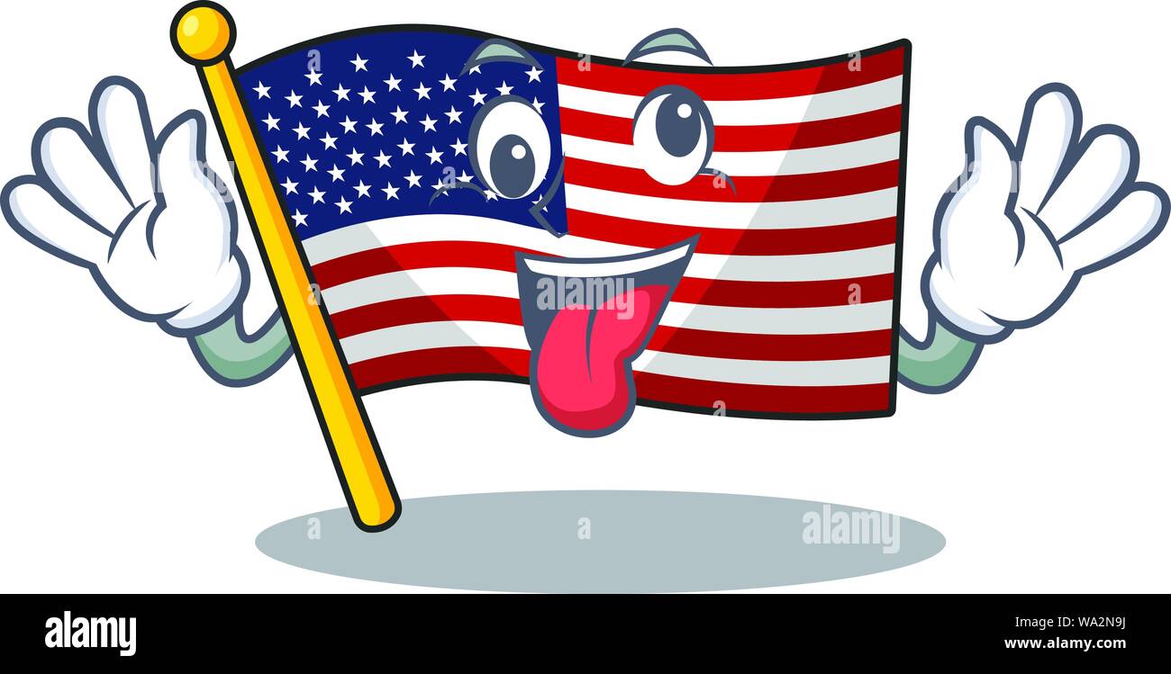 Crazy american flag folded above character tables Stock Vector Image ...