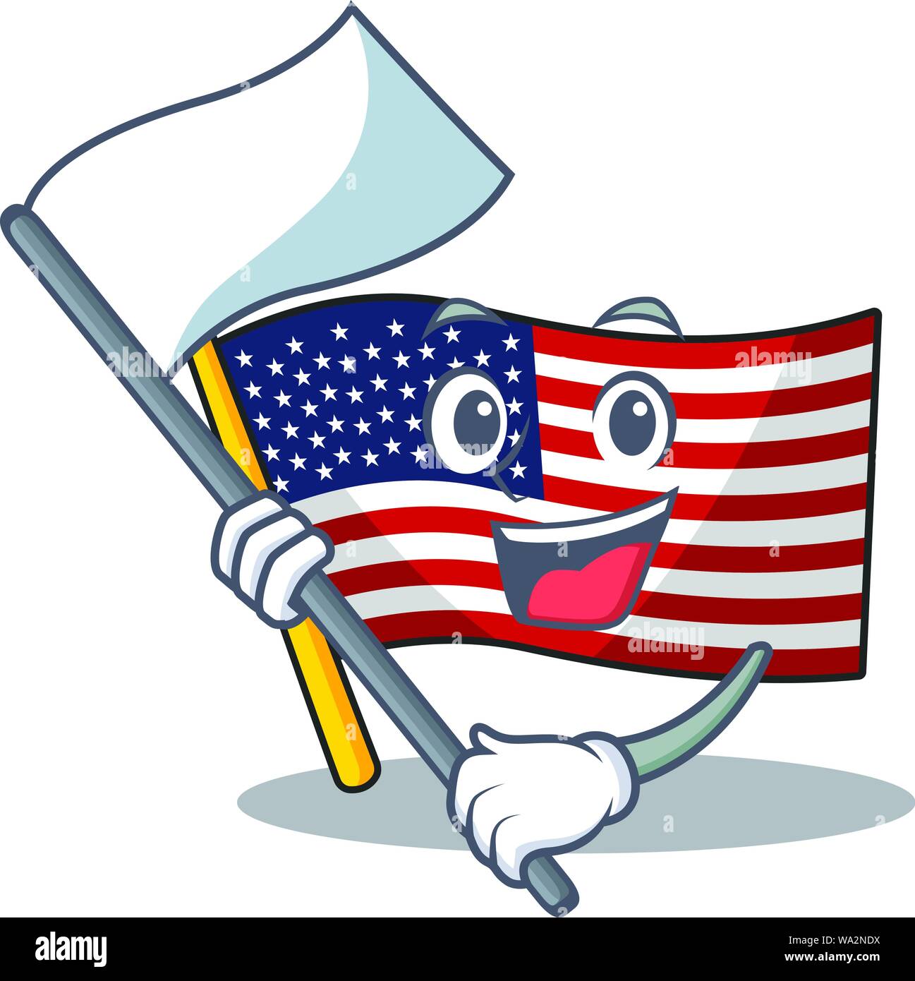 With flag american flag folded above character tables Stock Vector ...