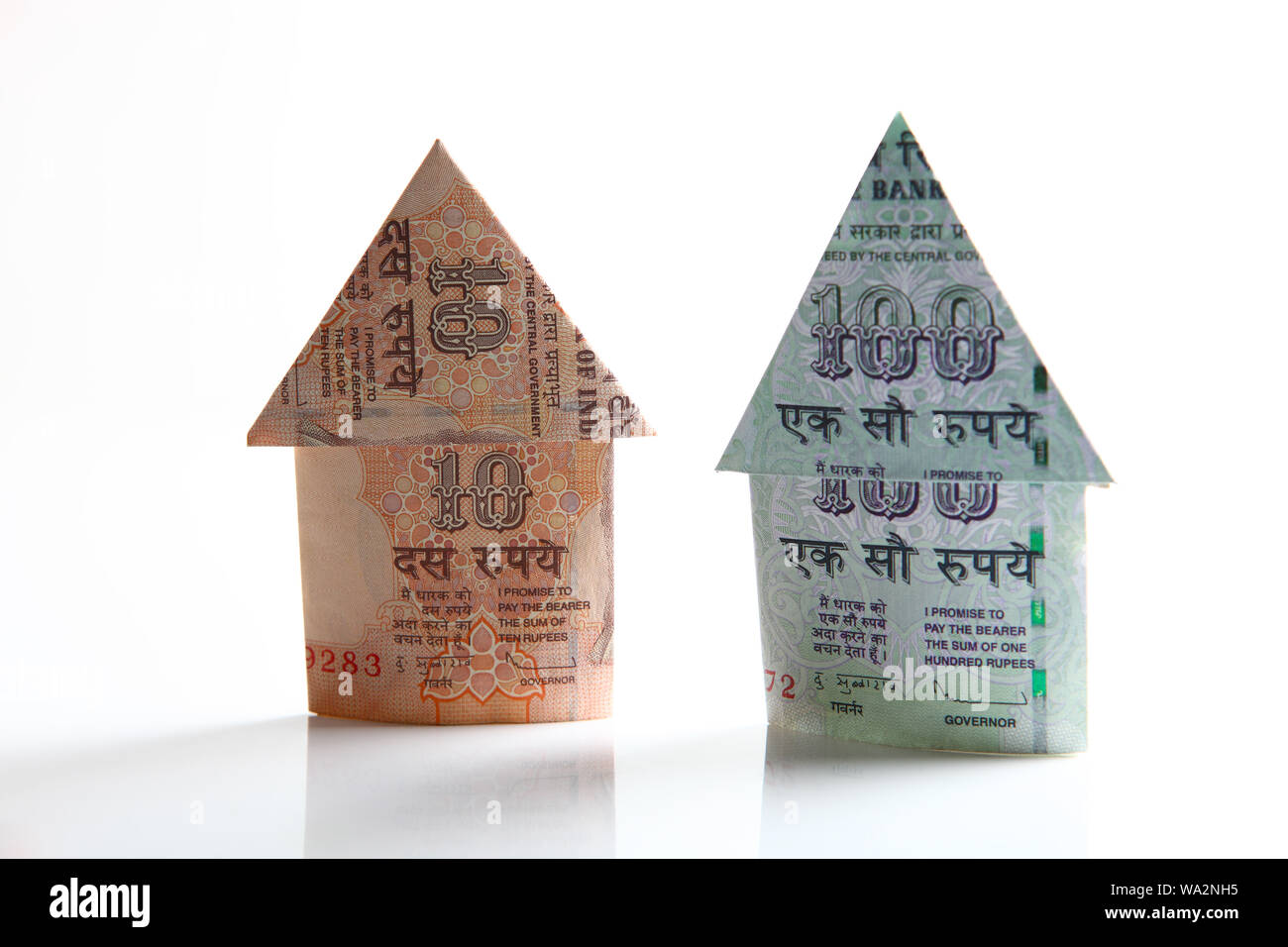 Model home made of Indian paper currency Stock Photo - Alamy