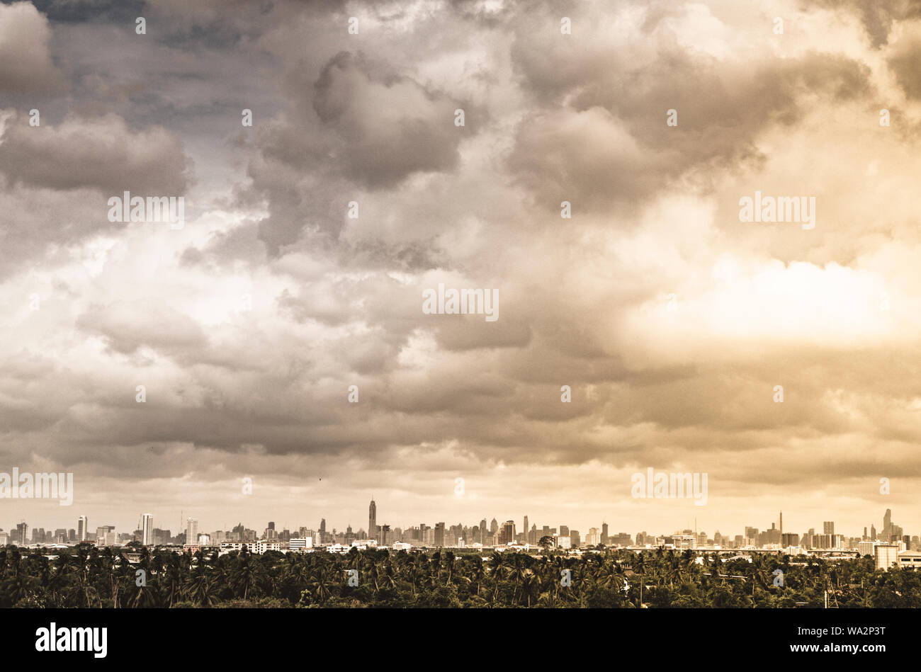 City. Architectural modern buildings in panoramic view on background ...