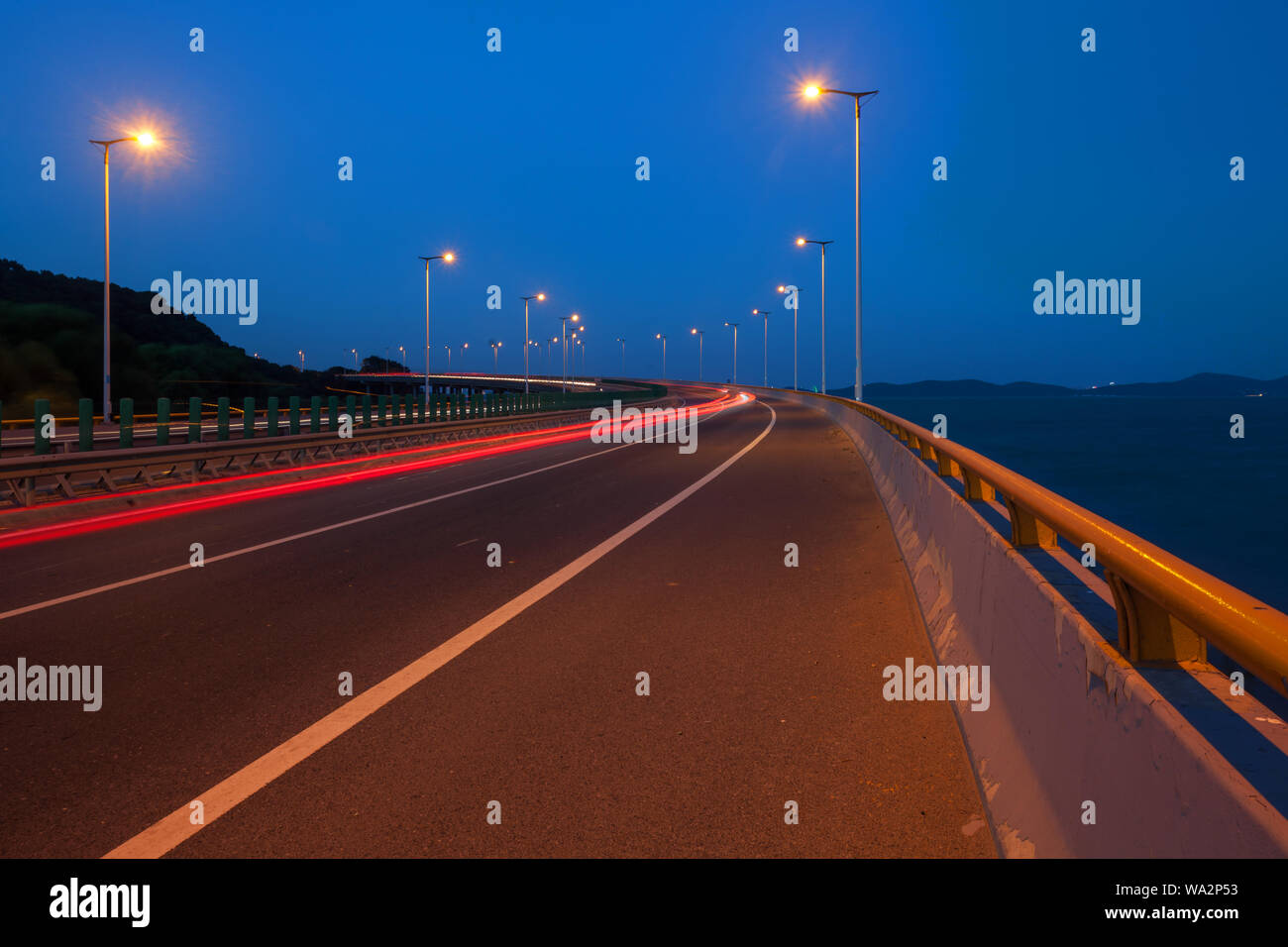 Bridge at night Stock Photo - Alamy