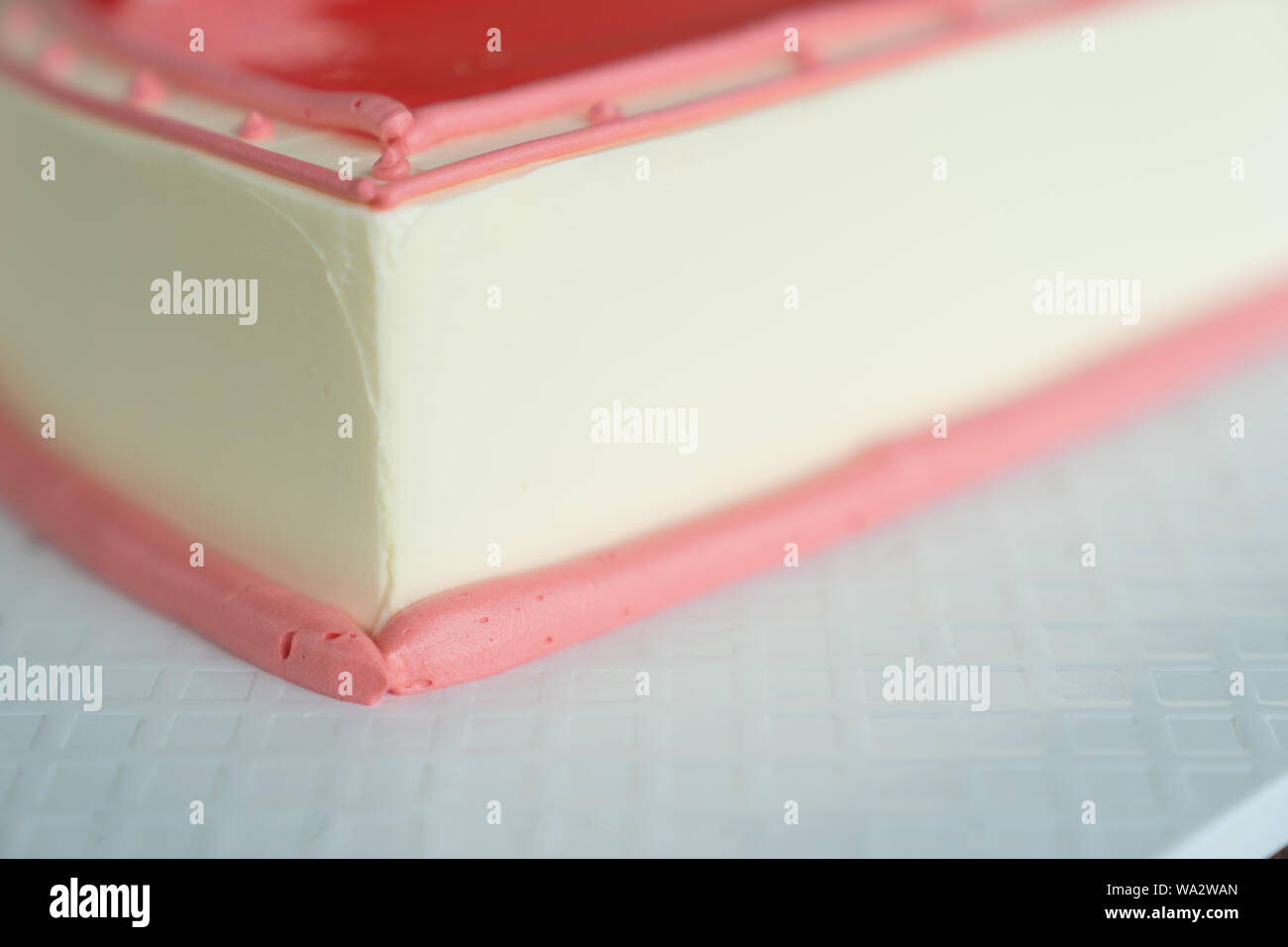 Beautiful pink color cake for happy birthday, Close up cake textured ...