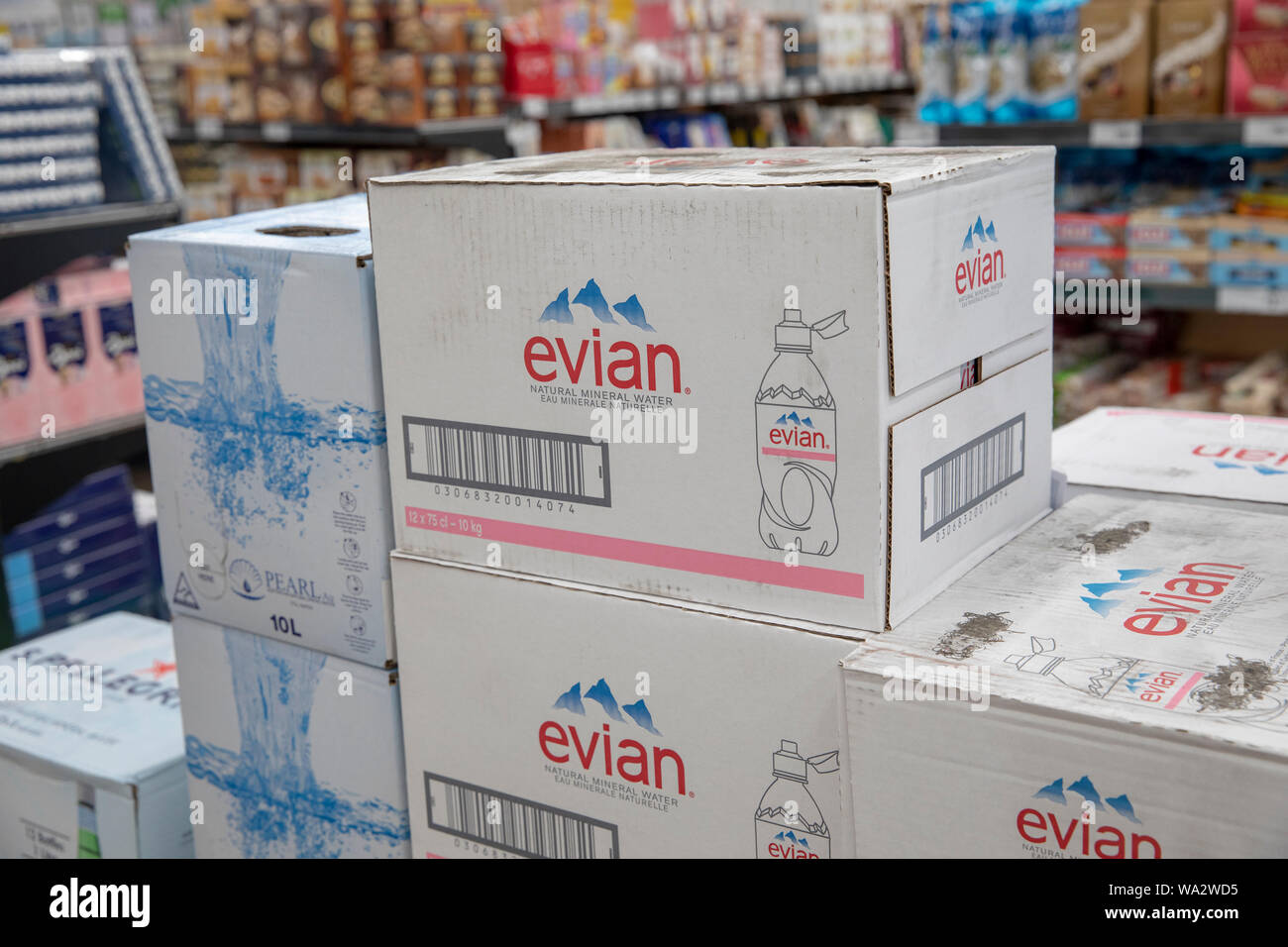 Bottles Of Evian Water High Resolution Stock Photography and Images - Alamy